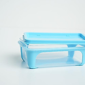 Unica Food Storage Containerwith Airtight Lid, Stackable Storage Boxes for Cereal, Snacks, BPA-Free, Microwave, Dishwasher & Freezer Safe, Set of 3, Blue, 7, 14, 18 oz, 4.5x4.5x2.51 in