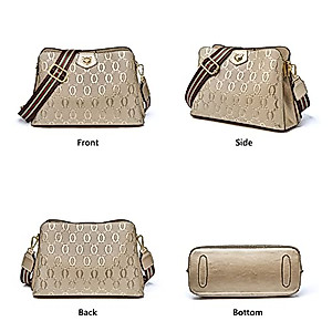 FOXLOVER Small Cowhide Leather Crossbody Bags for Women with Adjustable Strap Cute Trendy Shoulder Purse Large Capacity Commute Handbag