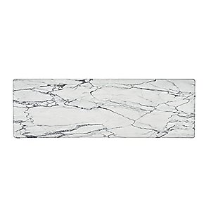 SoHome Cozy Living Anti Fatigue Mat Kitchen Mat Non Slip Stain Resistant Easy Clean 1/2 Inch Thick Kitchen Floor Mats, Marble White 18" x 55"