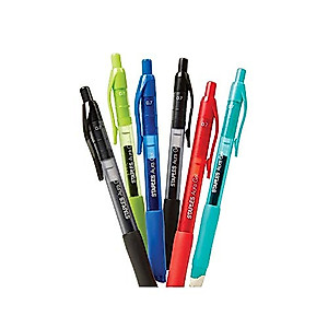 STAPLES 2072169 Aura Retractable Gel Pens, Medium Point, Assorted Ink Colors, 12/PK