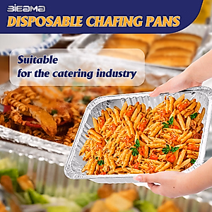 BIEAMA 30 Pack Aluminum Pans 9x13 Foil Pans Half Size Disposable Foil Pans Tin Tray for Baking, Cooking, Heating, Prepping Food