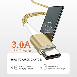 USB C Cable,3/3/6/6/10FT 5pack Charging Cable USB C 3.1A Fast Charging Cable Nylon Long USB Type C Cable for Samsung Galaxy S22 Ultra S21 S20 S10 S9 S8 Plus,Redmi,Sony Google Pixel