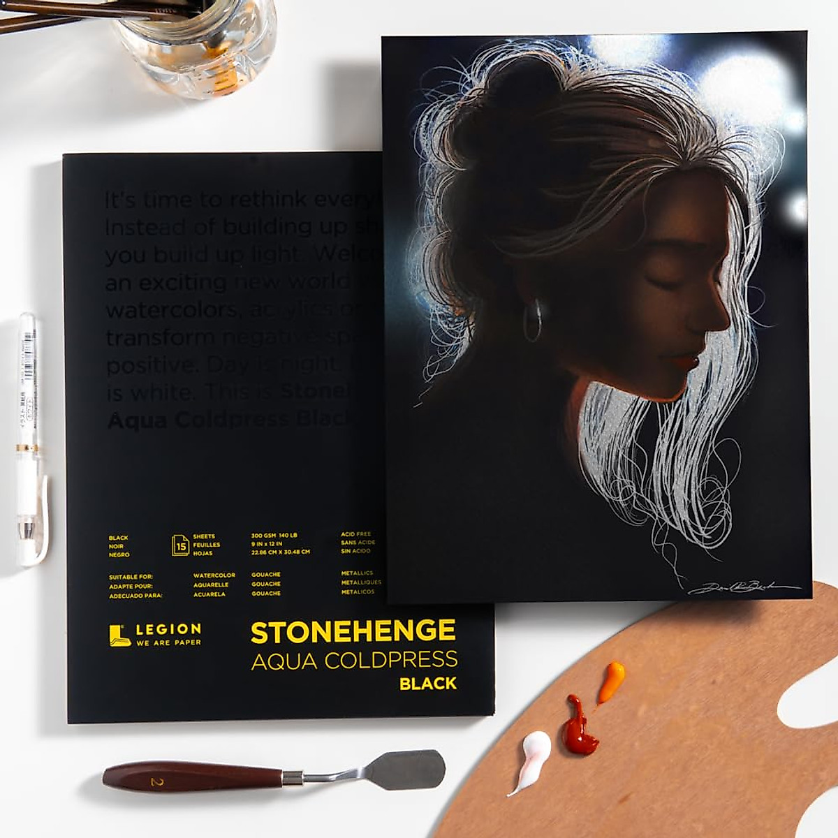 Stonehenge Aqua Black Pad, 140lb, Coldpress, 8 x 10 Inches, 15 Sheets