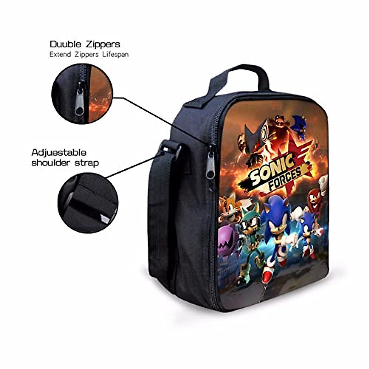 Troishui Cartoon Backpack Set 17 Inch Backpack with Lunch Bag Pencil Bag Backpack 3pcs Set -2