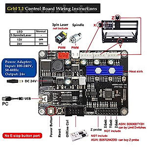 CNC Router Machine 3018 Pro, mcwdoit Simple Assembly Version, Desktop Wood Acrylic Plastic PCB MDF Engraving, 3 Axis with Offline Controller, Mill Bits, Working Area 11.8 * 7.1 * 1.8″
