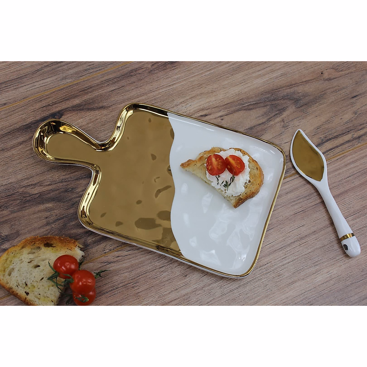 Pampa Bay Get Gifty White and Gold Porcelain Serving Tray