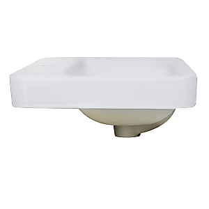 Nantucket Sinks DI-2317-R1 1-Hole Rectangular Drop-in Ceramic Vanity Sink, 23"