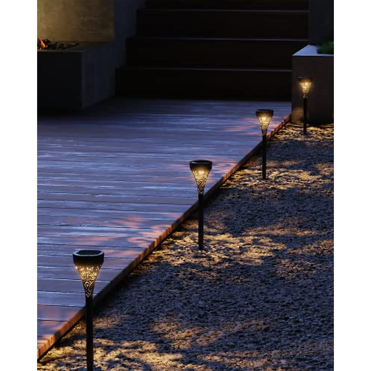 JACKYLED Solar Pathway Lights Outdoor, 6 Pack Solar Walkway Lights Outdoor Waterproof LED Garden Decorative Lighting Landscape Path Lights for Patio Sidewalk Yard Lawn Driveway Backyard, Warm White