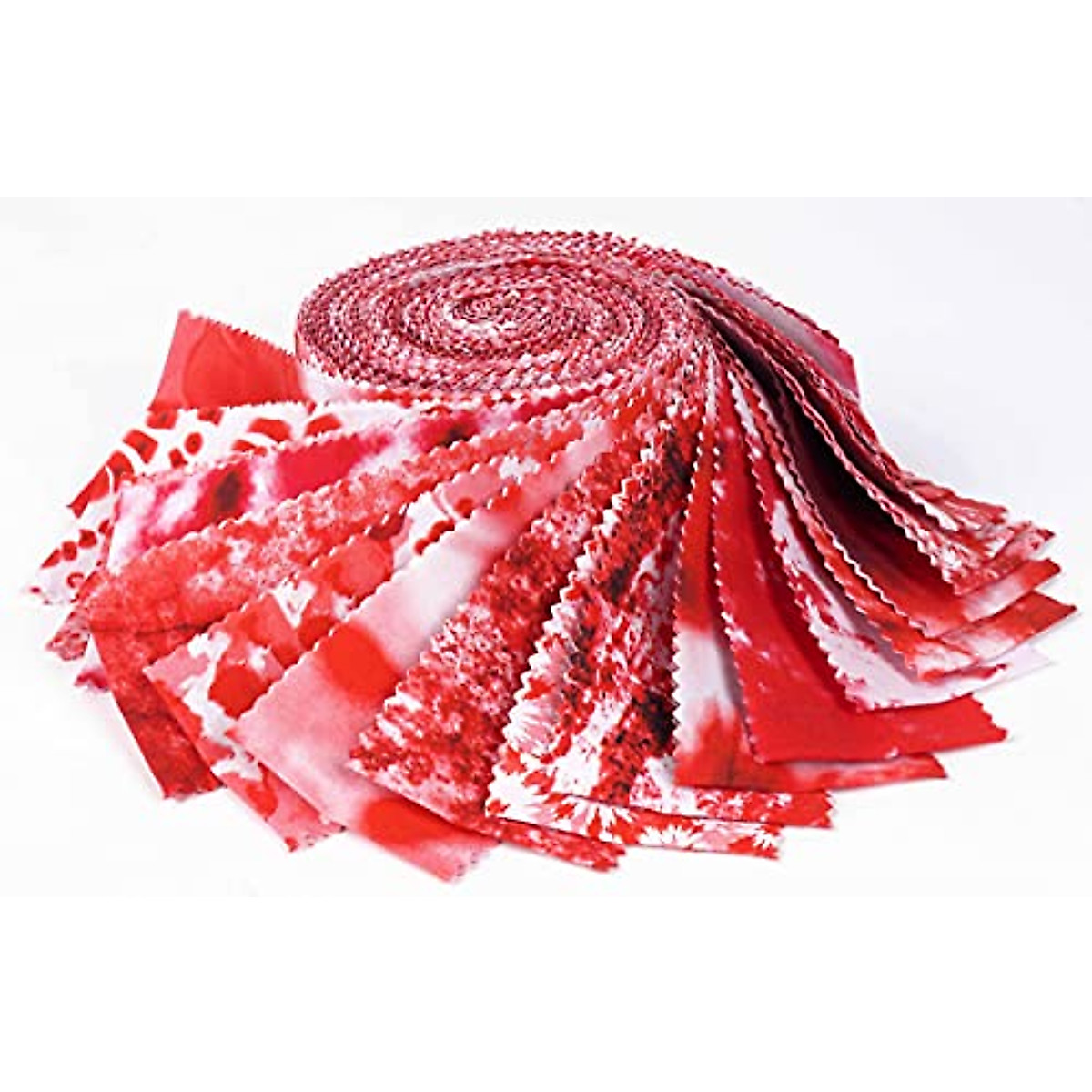 Soimoi 40Pcs Tie Dye Print Cotton Precut Fabrics for Quilting Craft Strips 2.5x42inches Jelly Roll - Red