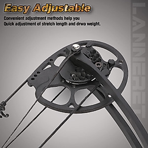 Lanneret Compound Bow and Archery Sets - Right Hand Archery Compound Bows 0 - 70 lbs Draw Weight Adjustable for Adults and Beginners，Hunting Bow Kit for Beginner Black