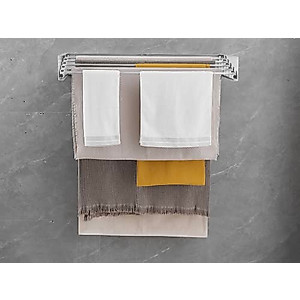 GorillaRack Laundry Drying Clothes Rack | Retractable Clothing Rack Wall Mount | Clothes Drying Rack Indoor Outdoor for Hanging Heavy Duty Laundry White