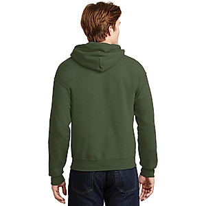 Gildan Blank Hoodie - Hooded Sweatshirt - Unisex Style 18500 Adult Pullover Military Green