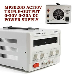 Variable Linear DC Bench Power Supply Triple-Output 0-30V 0-20A Continuously Adjustable Hand-held Circuit Design for Lab Equipment AC110V DC Power Supply Adjustable Digital Regulate Output (MP3020D)
