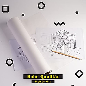 Tritart White Tracing Paper Roll 16 inch x 164 feet - 50 g/m² Sewing Pattern Paper for Ink, Pencil & Markers - Trace Paper for Sewing&Dressmaking - Sketch & Drafting Paper roll - Sewing Tracing Paper