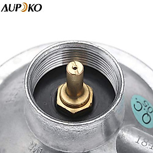 Aupoko Propane Gas Grill Control Valve Table Top Regulator, Propane Gas Grill Control Valve with M12 0.7mm Nozzle Jet and 1"-20 Female Throwaway Cylinder Thread Inlet and an Orifice Outlet