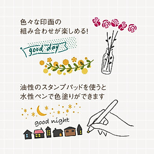 Shachihata Rotating Decoration Stamp Mini Flower NRD-15A1