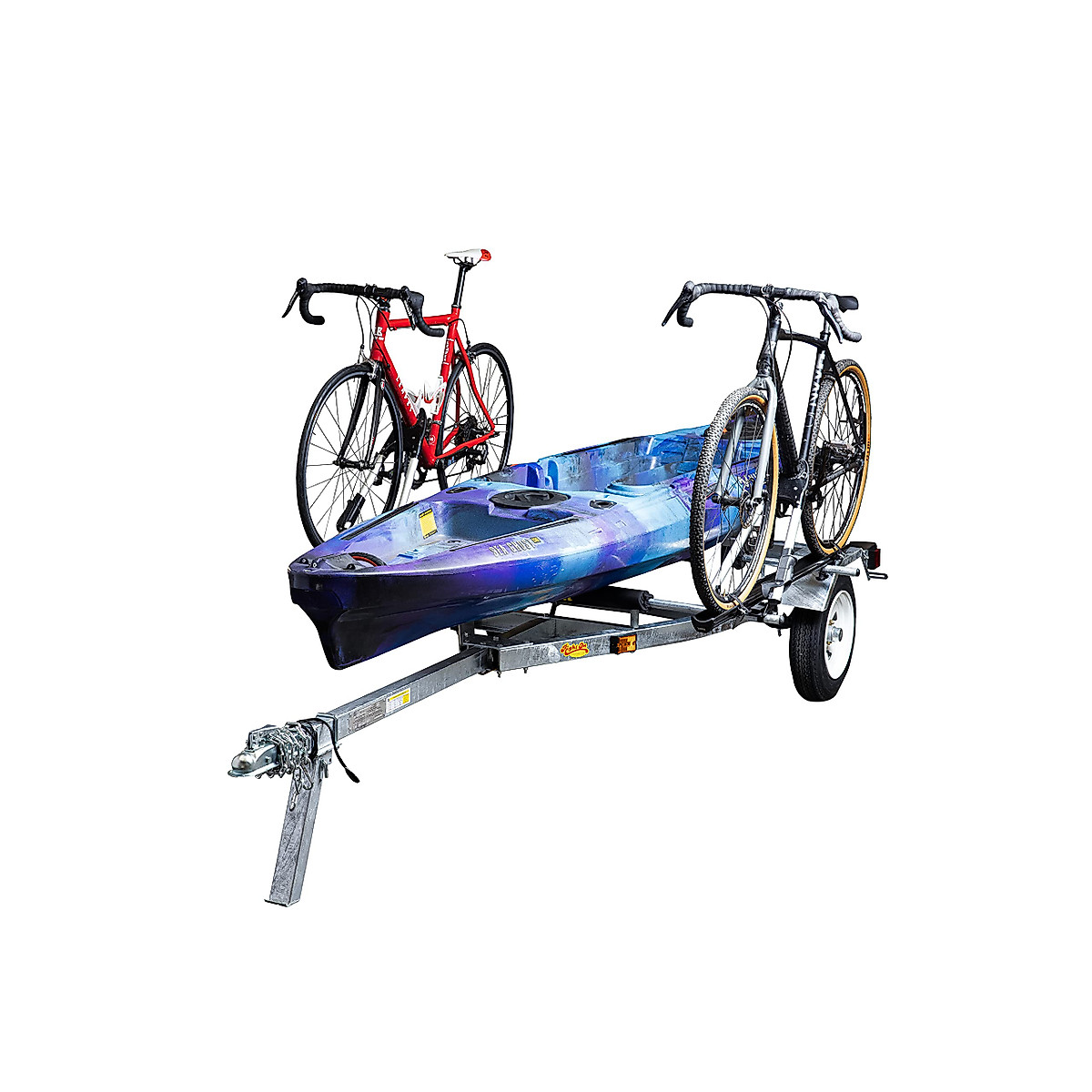 Ruff-Sport Trailer - Galvanized Finish for Kayak, Bicycle, and SUP