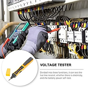 DOITOOL 3pcs Pen Finder Electrician Tester Detector Testing Flashlight Electricity Non Contact Null Electrical Buzzer Live Supplies Detect Tool Dual Ac Pen: with Wire Breakpoint Voltage