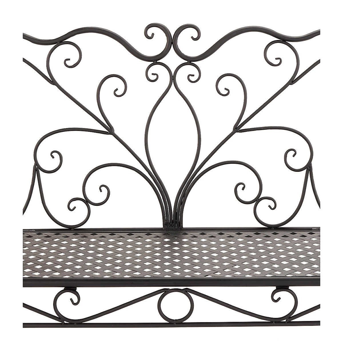 The Lakeside Collection Outdoor Garden Patio Metal Scrolled Bench, 40 1/2" Wide with 400 lb Capacity, Black