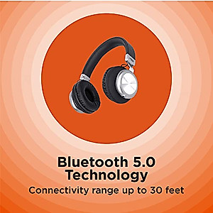 VZON Bluetooth Headphones, Lightweight Wireless Headphones with Microphone & Easy Controls, Over-Ear Headphones with Rechargeable Battery
