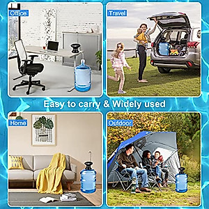 Drinking Water Dispenser Pump with Tray, Maypott Automatic Quantitative Water Pump for 1-5 Gallon Bottle Water Jugs, USB Rechargeable BPA-Free, Portable for Home Kitchen, Outdoor Camping (Black)