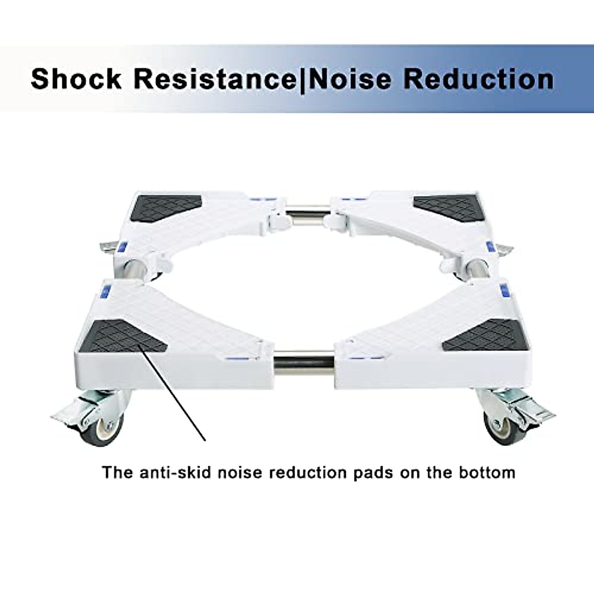 MAOPINER Multi-Functional Furniture Dolly Roller Base Adjustable Movable Base Refrigerator Stand for Washing Machine Refrigerator and Dryer (4 wheels)