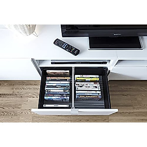 Qearl 6 Pack Drawer Dividers Organizers Adjustable 3.2" High Expandable from 11-20" Kitchen Drawer Plastic Drawers Separators for Clothing Kitchen Utensils Makeup Office Storage(Attached Tape)