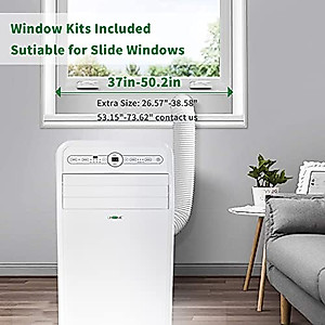 Uhome Portable Air Conditioner with Heat 12,000 BTU, Compact Portable AC Unit with Dehumidifier & Fan, Cools & Heats up to 400 Sq.ft, Remote Control and Window Kit Included, White
