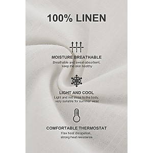 PACIBE Women's Drape Linen Pants Summer Wide Leg Trousers Compact Fabric with Pockets, XL, White