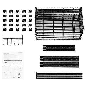 Himimi 6-Tier Wire Shelving Unit, Adjustable Metal Storage Rack with Wire Shelves, Versatile Wire Shelving Rack for Tall and Narrow Storage, Steel Storage Shelves for Organization & Side Hooks, Black