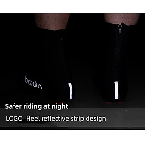 HANILI Cycling Shoe Covers, Bike Overshoes for Women Men, Dustproof Zippered Bicycle Overshoes for Men Women, Road Mountain Bike Booties-Red||XL