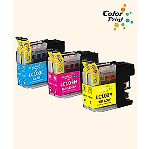 ColorPrint (6-Pack, 2C, 2M, 2Y) Compatible LC-103XL Ink Cartridge Replacement for Brother LC103 LC103XL LC101 Used for MFC-J870DW MFC-J470DW MFC-J450DW MFC J4310DW J4410DW J6920DW J475DW Printer