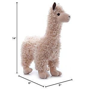 The Petting Zoo Alpaca Stuffed Animal Plushie, Gifts for Kids, Wild Onez Zoo Animals, Alpaca Plush Toy 14 inches