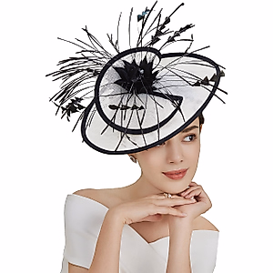 BABEYOND Fascinator Hat Feather Fascinators Hair Clip Kentucky Tea Party Derby Hat Fascinator for Bridal Wedding Party