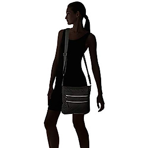 Vera Bradley Women's Performance Twill Triple Zip Hipster Crossbody Purse, Black, One Size