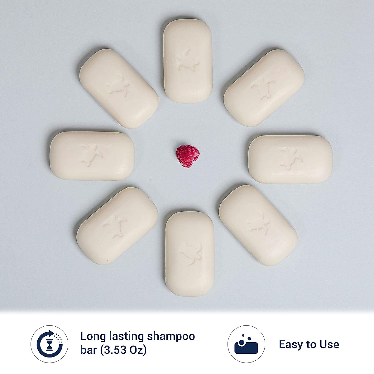 Pacific Spirit Bar Shampoo for normal hair with Coconut Oil & Raspberry, Rich foam, Sulfate-Free, Soap-Free, Zero Waste, Vegan, Eco-Friendly, 3.53 Oz