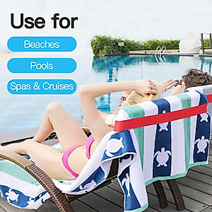 4 Pack Towel Bands for Beach, Pool & Cruise Chairs, Silicone-No Snapping in The Sun, Great Alternative for Beach Towel Clips (Red, Pink, Orange, Rainbow)