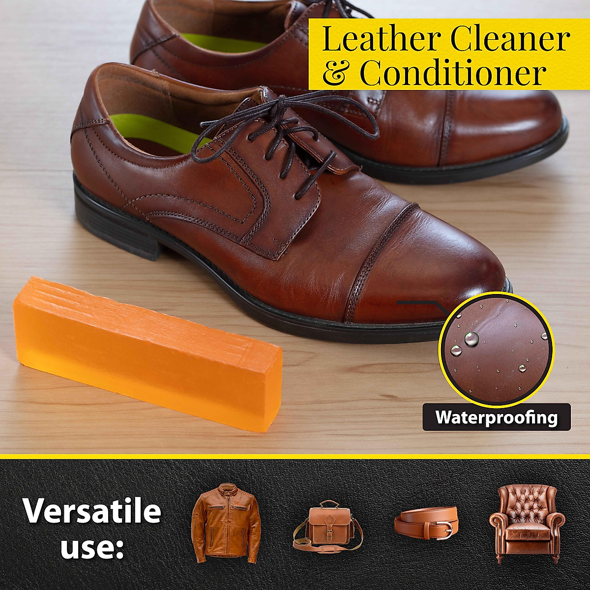 Fiebing's Glycerin Saddle Soap Bar (7 ounce) - Preserve, Restore, Condition & Clean Leather Saddlery, Riding Boots & More - Cleans without Drying, Staining or Discoloring