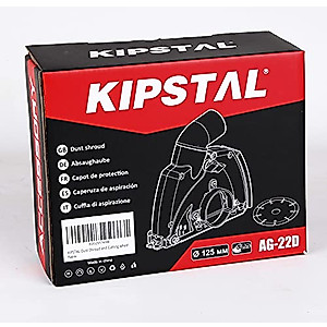 KIPSTAL Cutting Dust Shroud for Angle Grinder 4-1/2-Inch to 5-Inch and Cutting Wheel Diamond Saw Blade 5-Inch X 1 PCS
