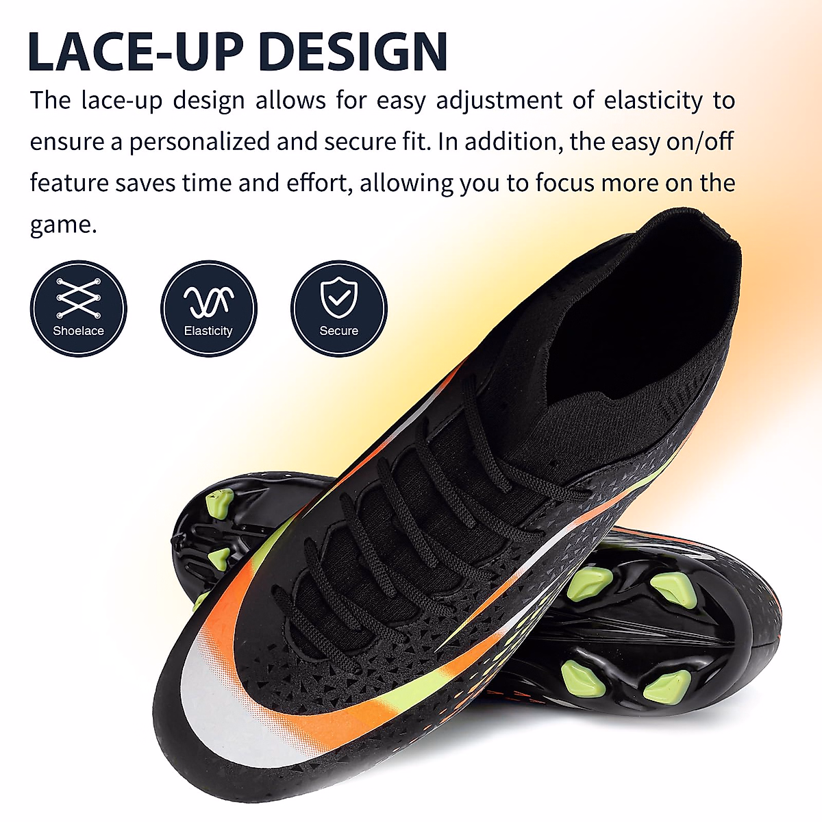 Soccer Cleats Mens Football Cleats Women Outdoor Soccer Shoes Tacos de Futbol para Hombre Zapatos De Futbol para Hombre Football Shoes for Youth Professional Training High Top Soccer Shoe AG/FG