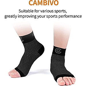 CAMBIVO Plantar Fasciitis Relief Socks for Women & Men (Pair), Ankle Brace Compression Sleeve Support for All Day Wear with Arch and Ankle Support (Large)