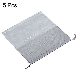 PATIKIL 13.8 Inch Non-Woven Fabric Handbag Dust Cover, 5 Pack Dustproof Storage Organizer Drawstring Bag for Handbags Purses, Gray