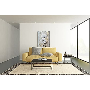 MYBEAUTYWALLA Vertical Flower Oil Painting - Hand Painted Abstract Floral Artwork with Gold Foil - Modern Still Life Pictures for Living Room Hallway Farmhouse Decor