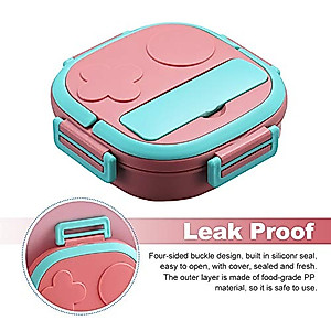 LVOERTUIG 550ML Stainless Steel Bento Insulated Lunch Box for Kids Toddler Girls, Eco Metal Portion Sections Leakproof Lid,Pre-School Kid Daycare Lunches and Snack Container Outdoor Picnic