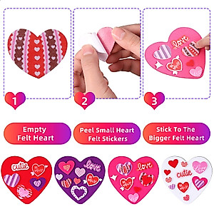 24 Pieces Valentines Felt Hearts DIY Crafts Heart Shape Craft Felt Heart Laser Cutout 300 Pieces Assorted Adhesive Felt Hearts Stickers for Valentine's Day Mother's Day Anniversary Holiday Decorations