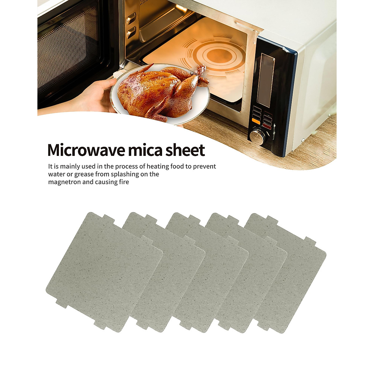 YQBOOM 5 PCS Waveguide Cover, Universal Mica Sheet for Microwave Oven, Cut to Size, 108mmX99mm, 5 Pack