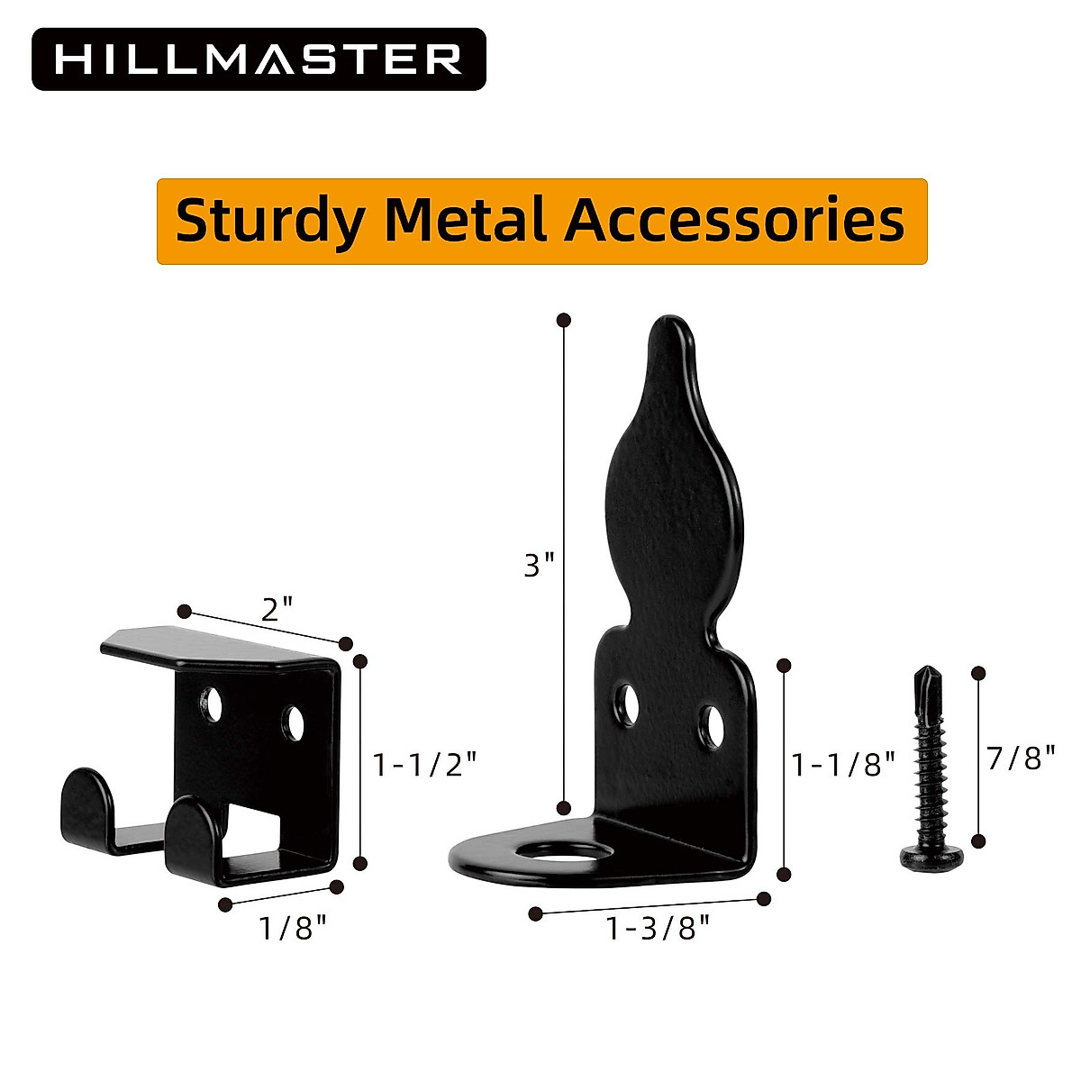 HILLMASTER 18" Heavy Duty Cane Bolt Gate Drop Rod for Wood Fence, Steel Drop Bolts Cane Bolt Hardware for Wooden Gater and Holding Doors, Black Finish