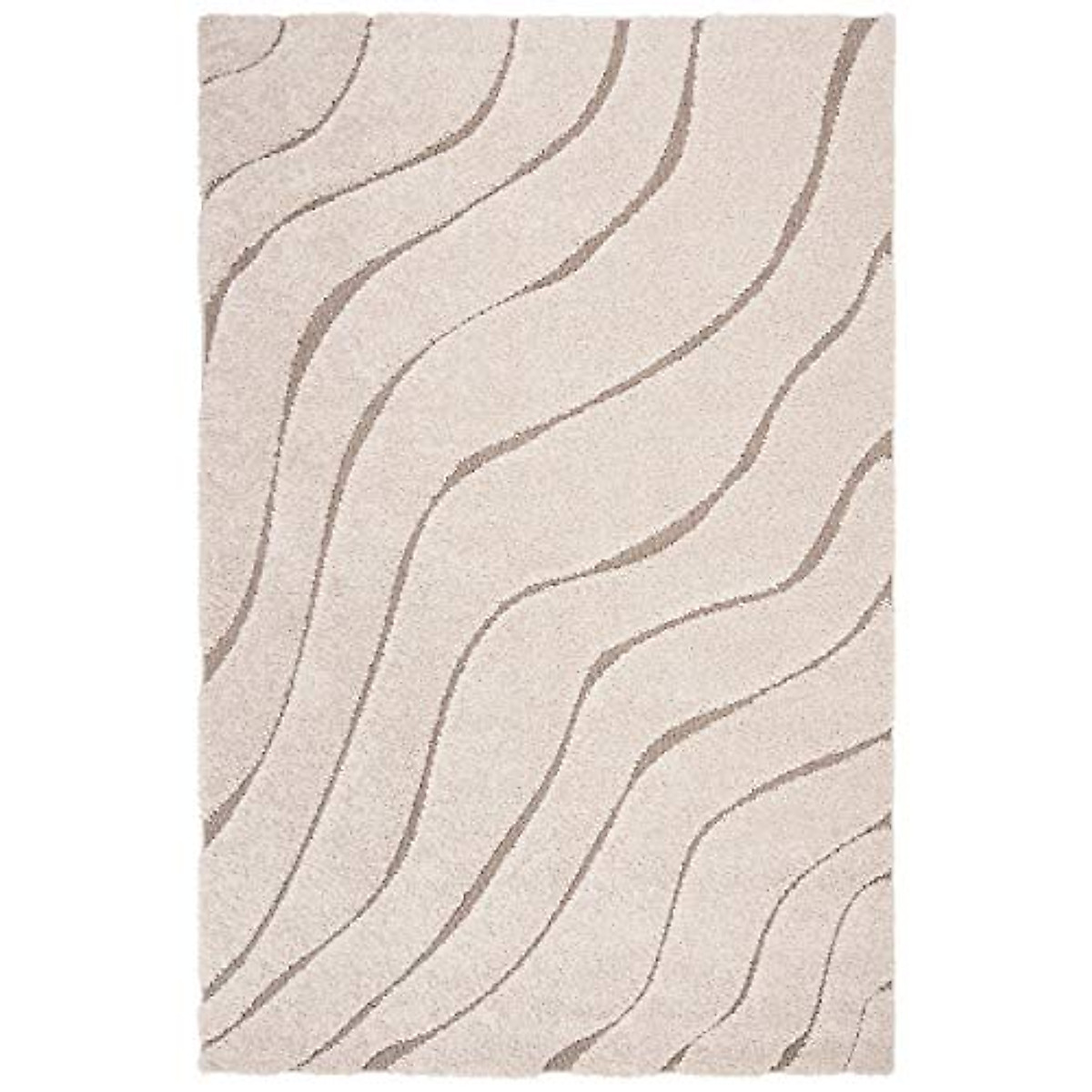 SAFAVIEH Florida Shag Collection 8' x 10' Light Blue / Blue SG472 Abstract Wave Non-Shedding Living Room Bedroom Dining Room Entryway Plush 1.2-inch Thick Area Rug