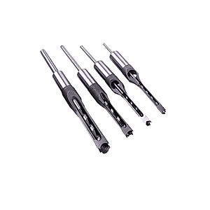 Square Hole Drill Bit Woodworking Auger Drill Bit Tool Set, Wood Mortising Chisel Countersink Bits