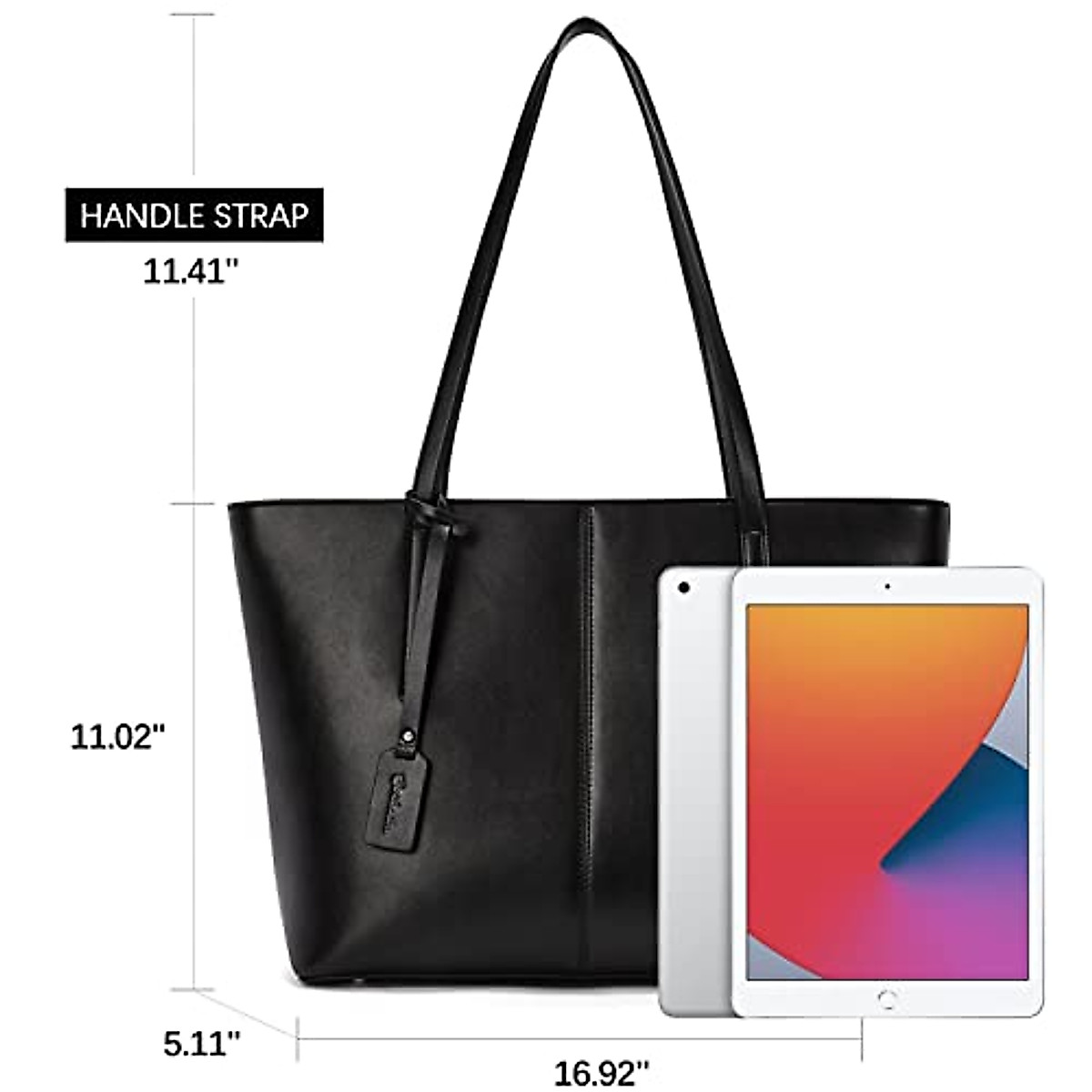 BOSTANTEN Women Handbag Genuine Leather Tote Shoulder Purses Black